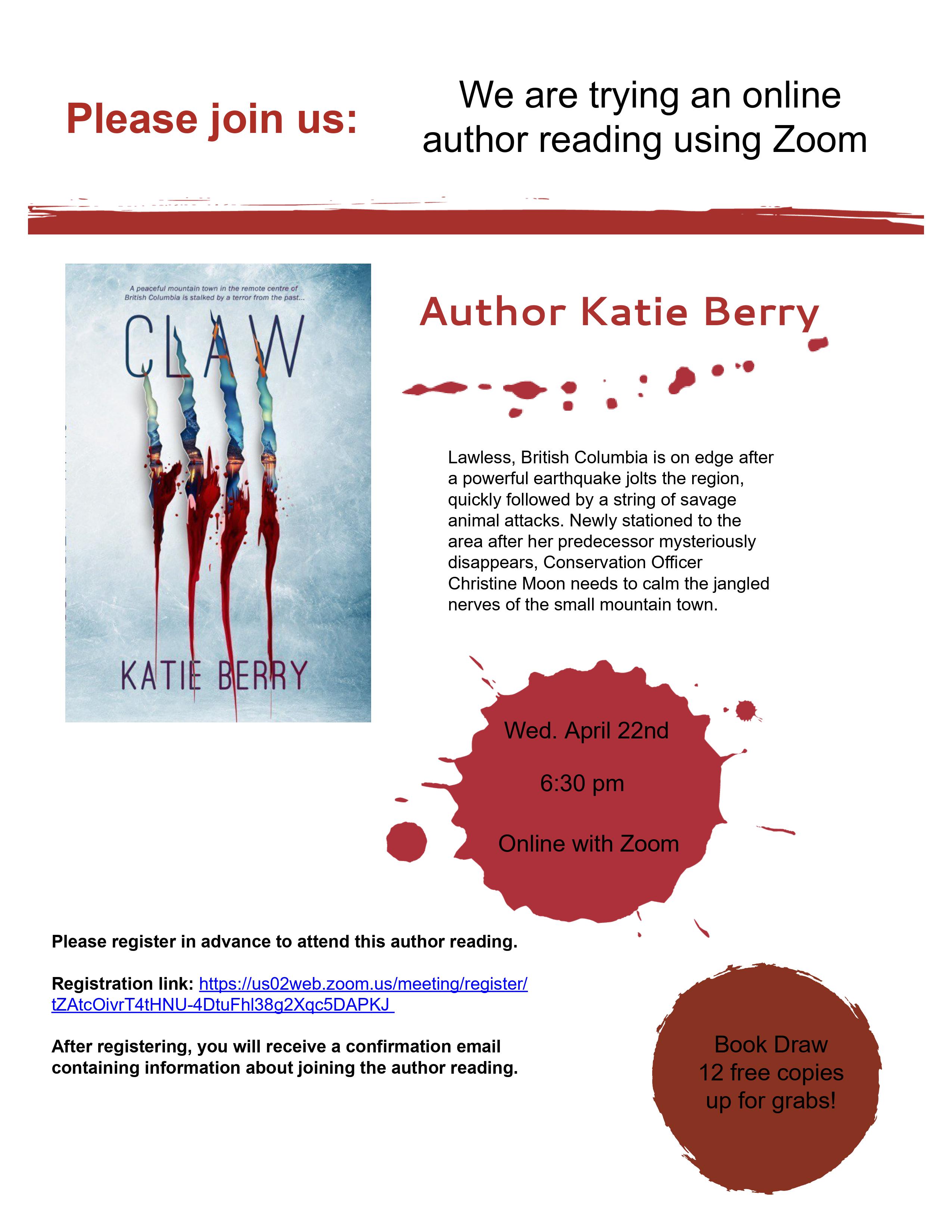 Zoom Author Reading at Castlegar Library + 12 FREE Copies of CLAW to be ...